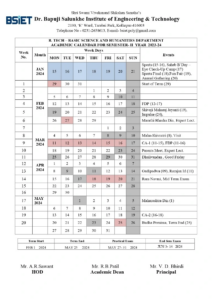 Academic Calender – Department Of Electrical Engineering